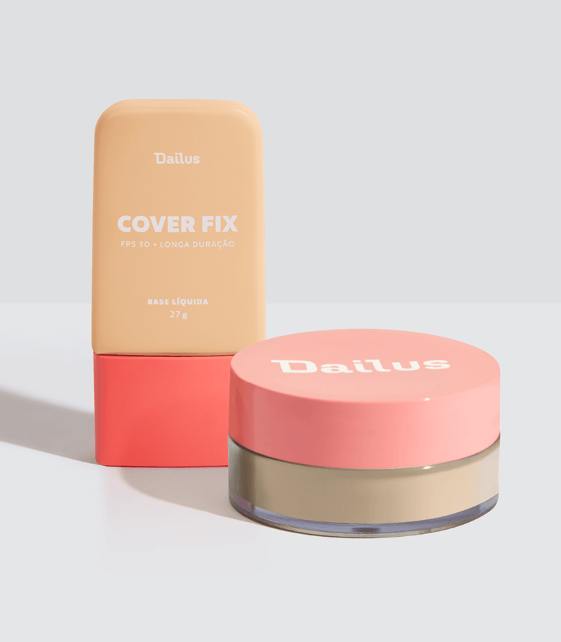 Kit Base Cover Fix D.3 + Pó Solto Ultrafino Claro – Dailus